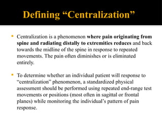 Mckenzie concept manual therapy in physiotherapy | PPTX