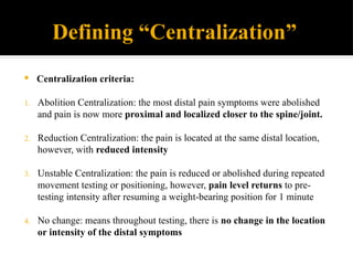 Mckenzie concept manual therapy in physiotherapy | PPTX