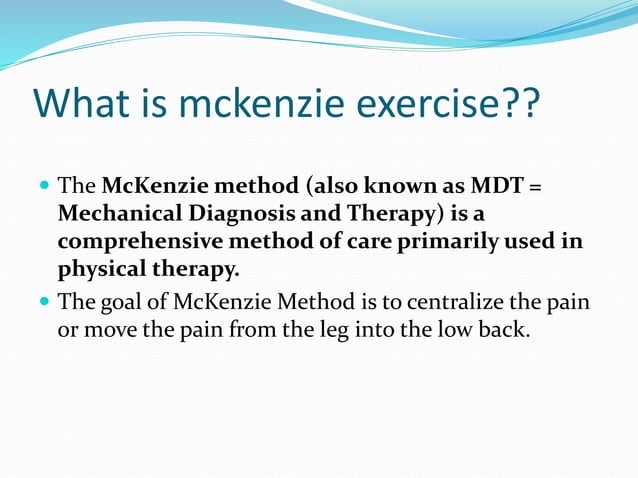 Mckenzie exercise | PPTX