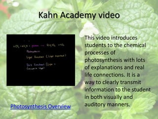 Photosynthesis Technology Module Performance Task | PPTX