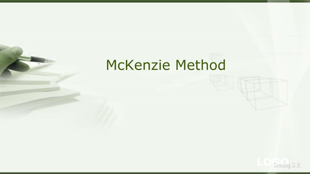 Mc Kenzie Method (MDT) | PPTX