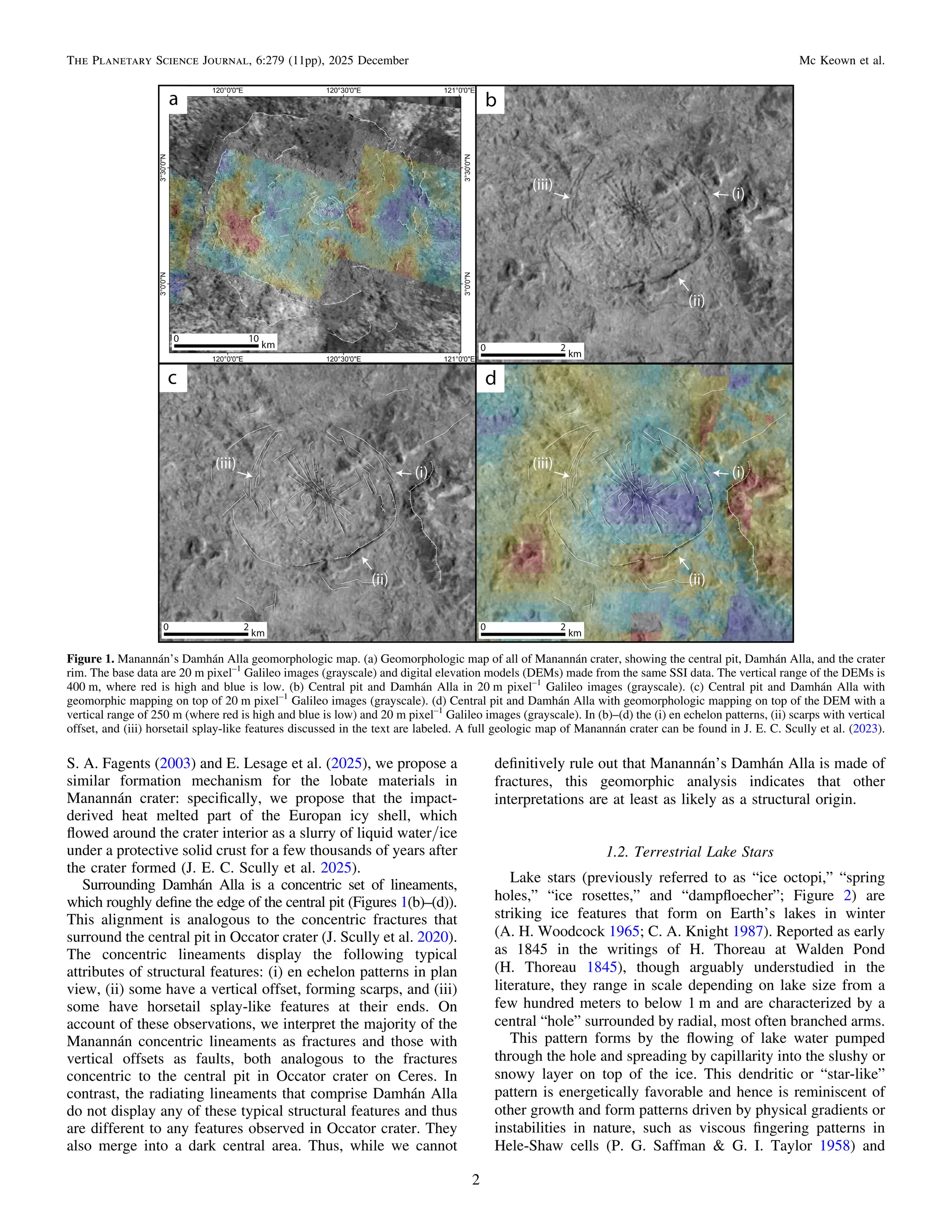 Lake Stars as an Earth Analog for Europa’s Manannán Crater Spider ...
