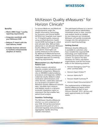 McKesson Enterprise Intelligence - Quality eMeasures for Horizon ...