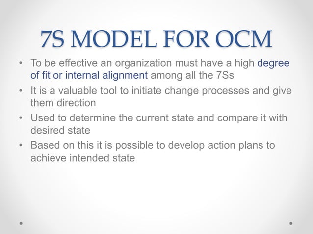 Mc kinsey 7s model and change managment | PPTX | Business ...