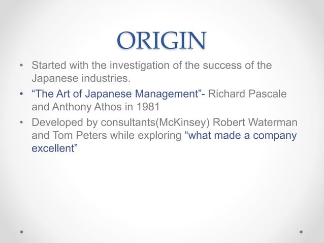 Mc kinsey 7s model and change managment | PPTX | Business ...