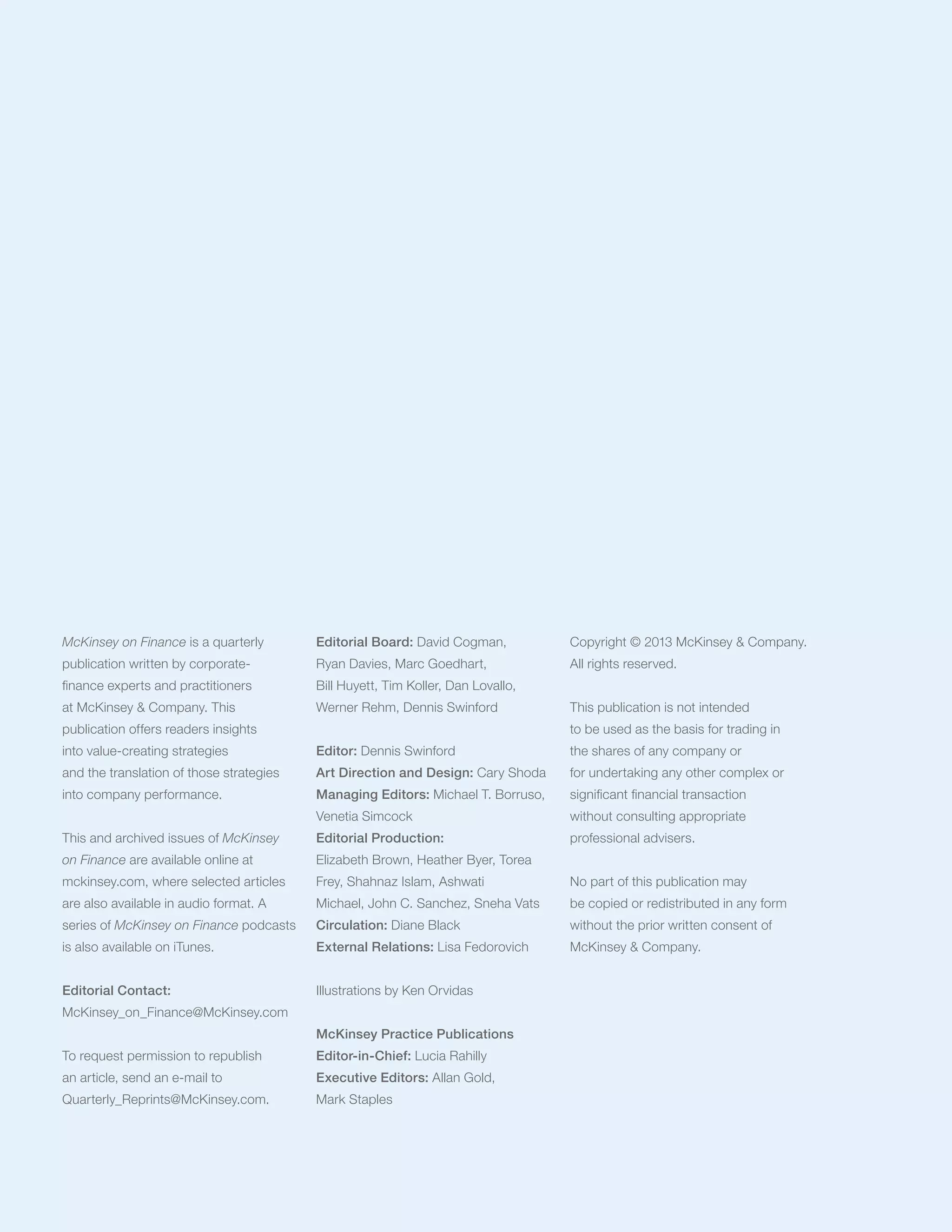 McKinsey on Finance | PDF