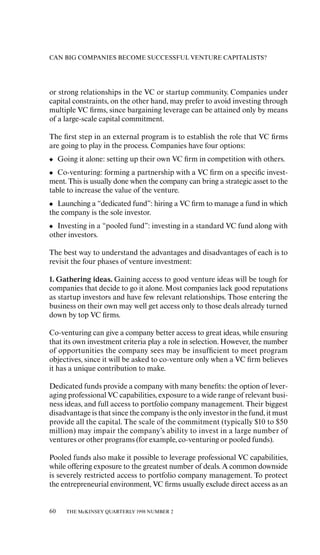 Can Big Companies Become Successful Venture Capitalists | PDF