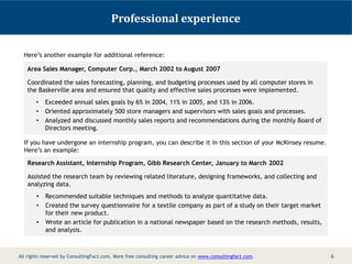McKinsey Resume Sample | PPTX