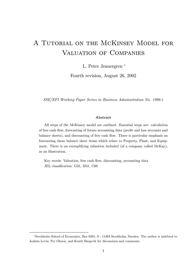 Mckinsey tutorial on valuations | PDF | Business Accounting & Finance ...