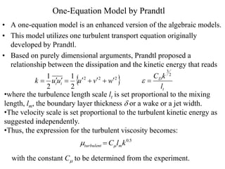 modeling of turbulent flows : prandtl mixing length theory | PPT