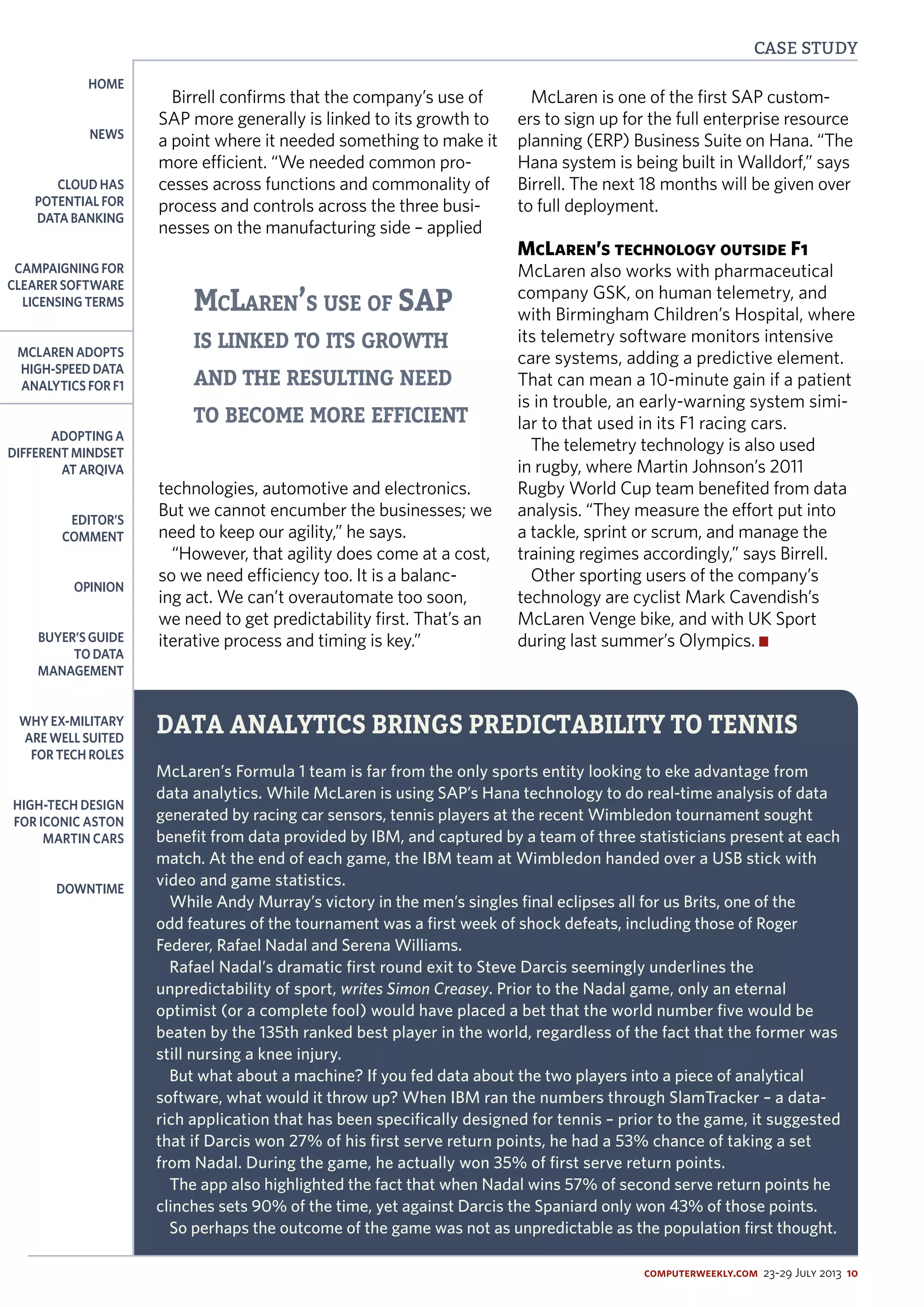 McLaren Big Data Usage | PDF