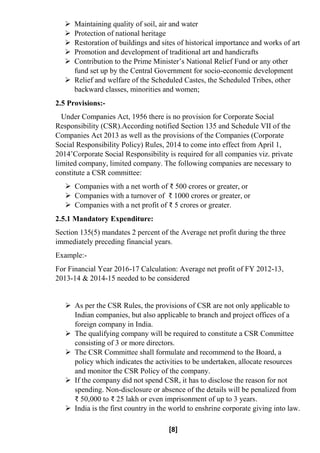 CSR Spending of Mahanadi Coalfields Limited | PDF