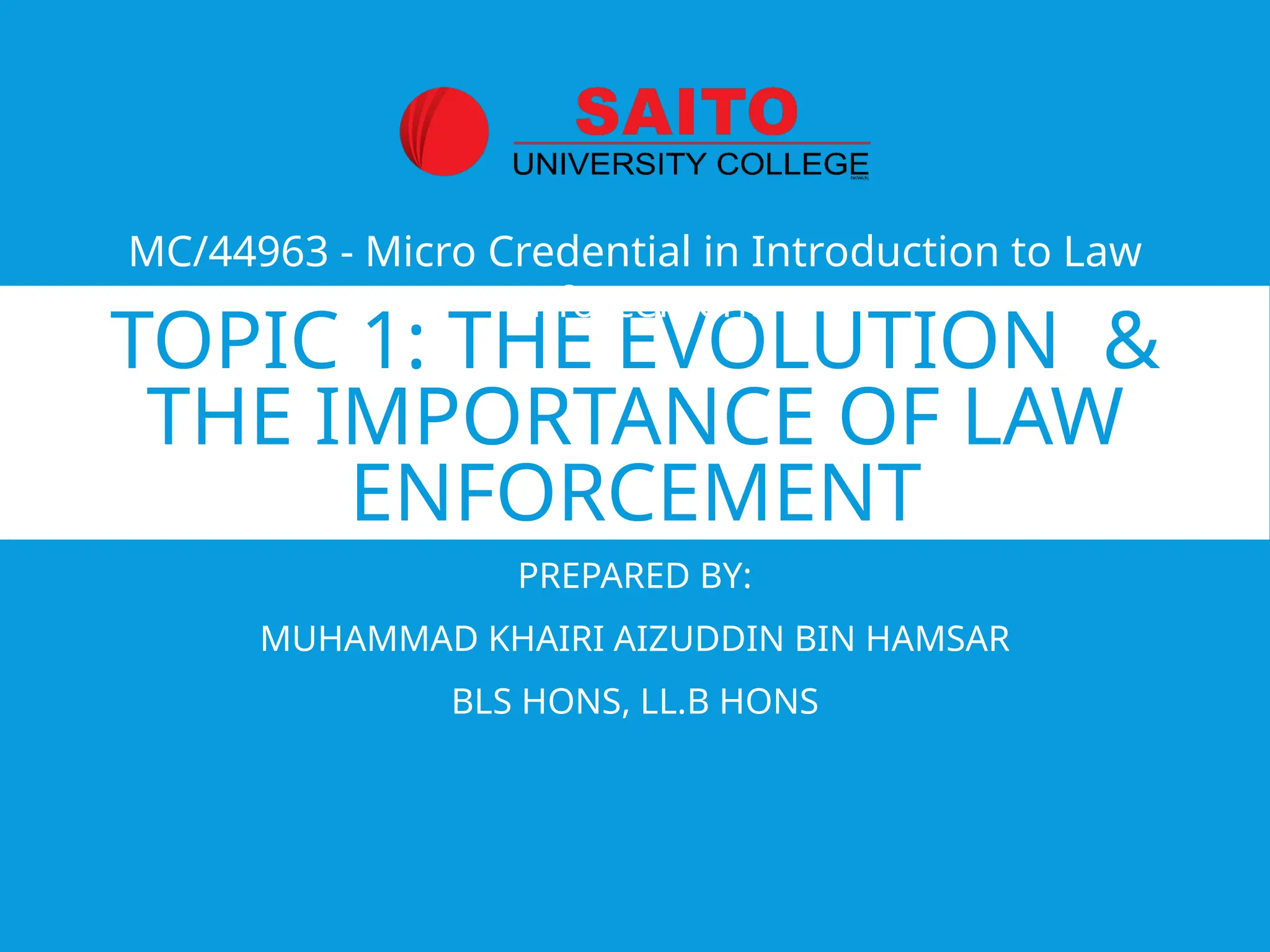 The evolution and the importance of law enforcement in malaysia | PPTX