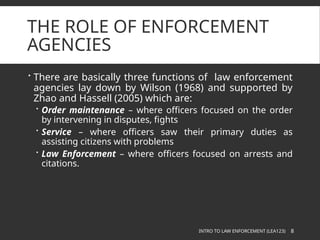types, functions & administrative practices of law enforcement in ...