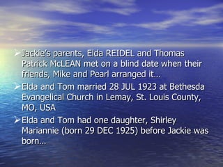 Jackie McLEAN family history | PPT