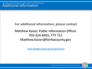 McLean Metro Gravity Sewer Capacity Improvements | PPT
