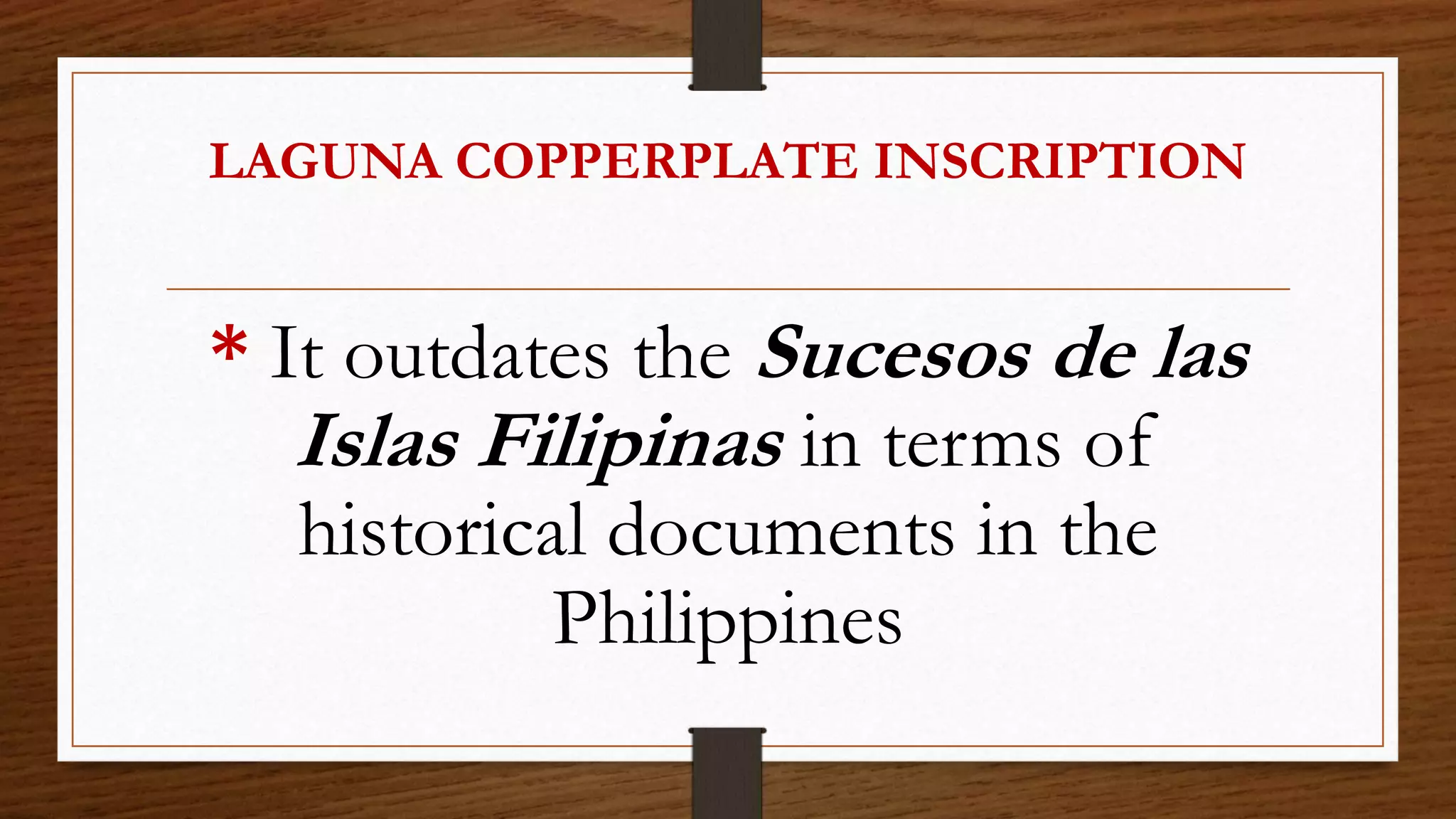 The Laguna Copperplate Inscription | PPTX