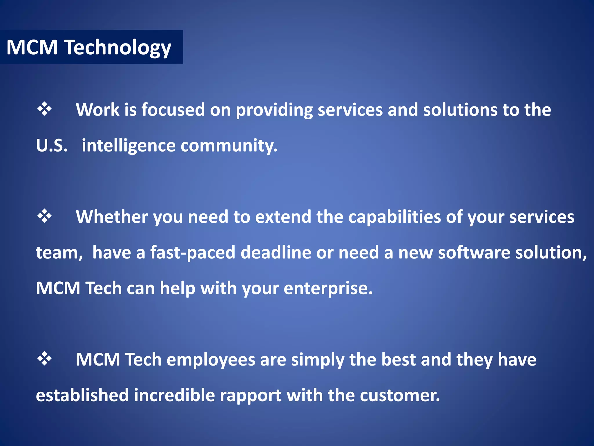 MCM Technology LLC | PPT