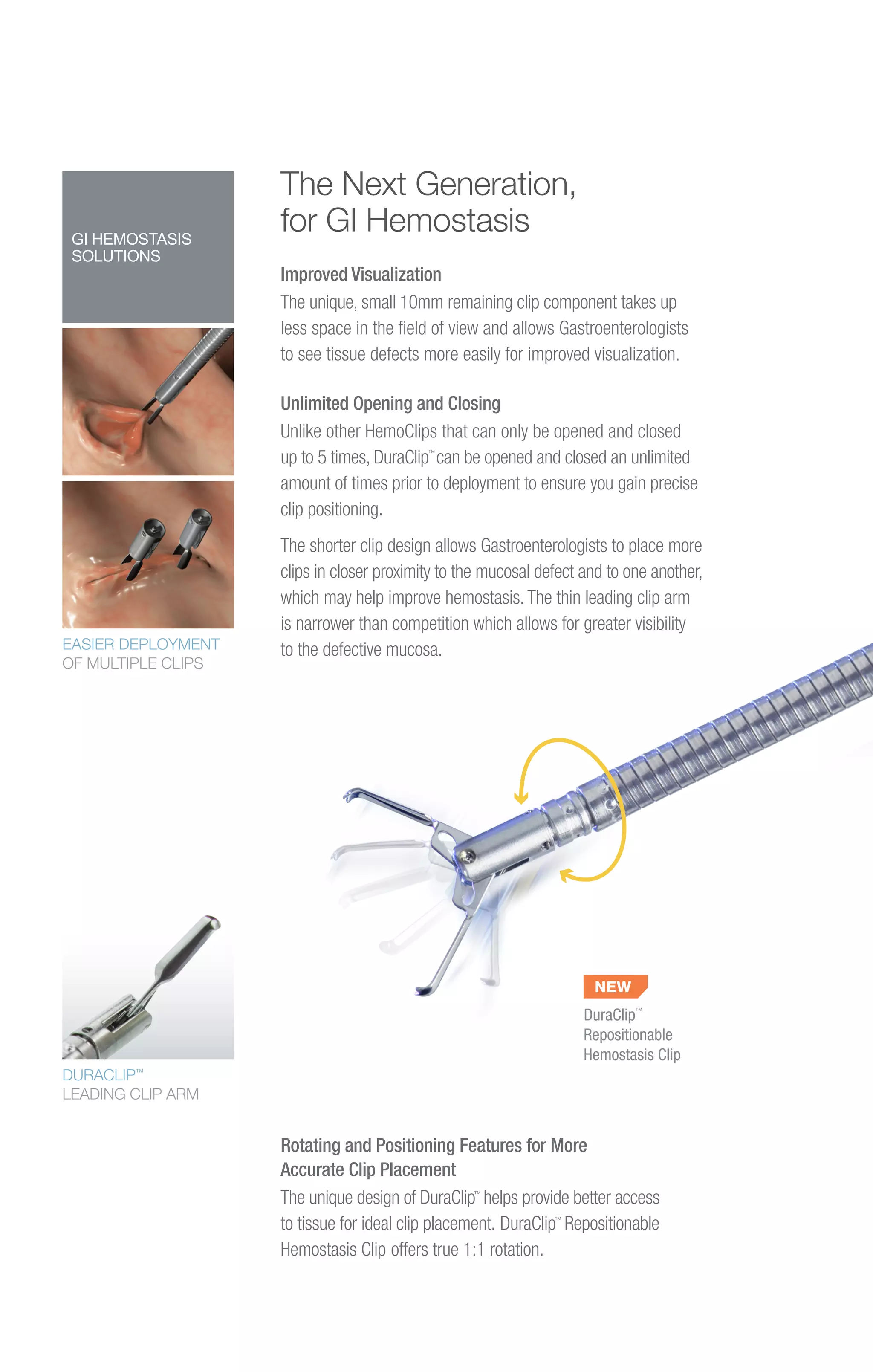 DuraClip™ Repositionable Hemostasis Clip | PDF