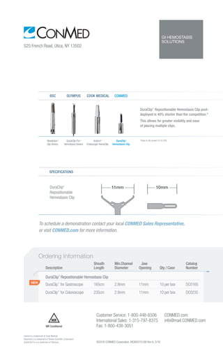 DuraClip™ Repositionable Hemostasis Clip | PDF