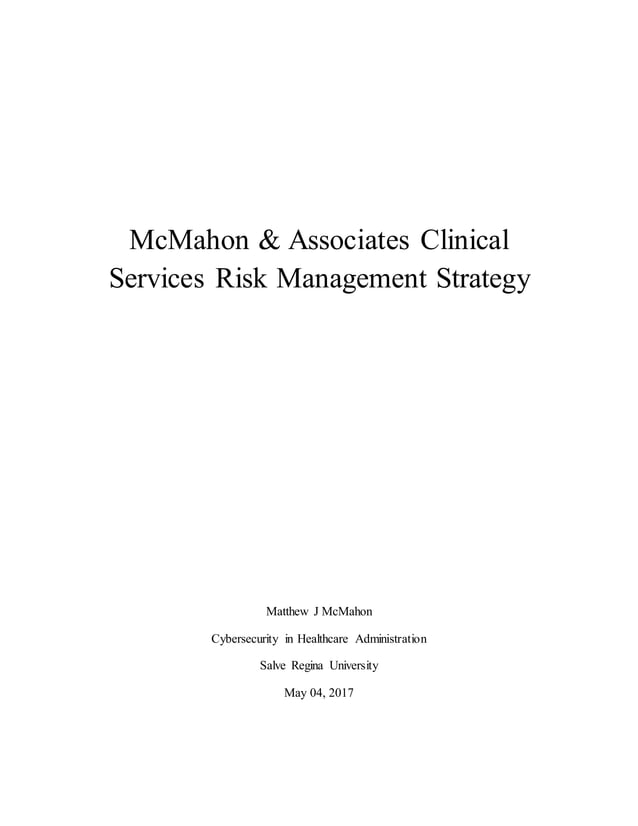 McMahon & Associates Risk Management Strategy | DOCX