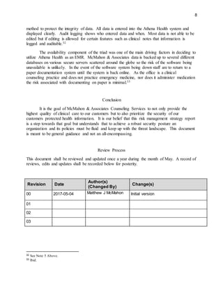 McMahon & Associates Risk Management Strategy | DOCX