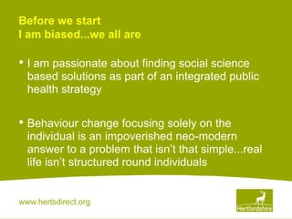 Behaviour Change as part of a public health strategy | PPTX