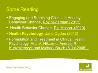 Behaviour change as part of a public health strategy | PPT