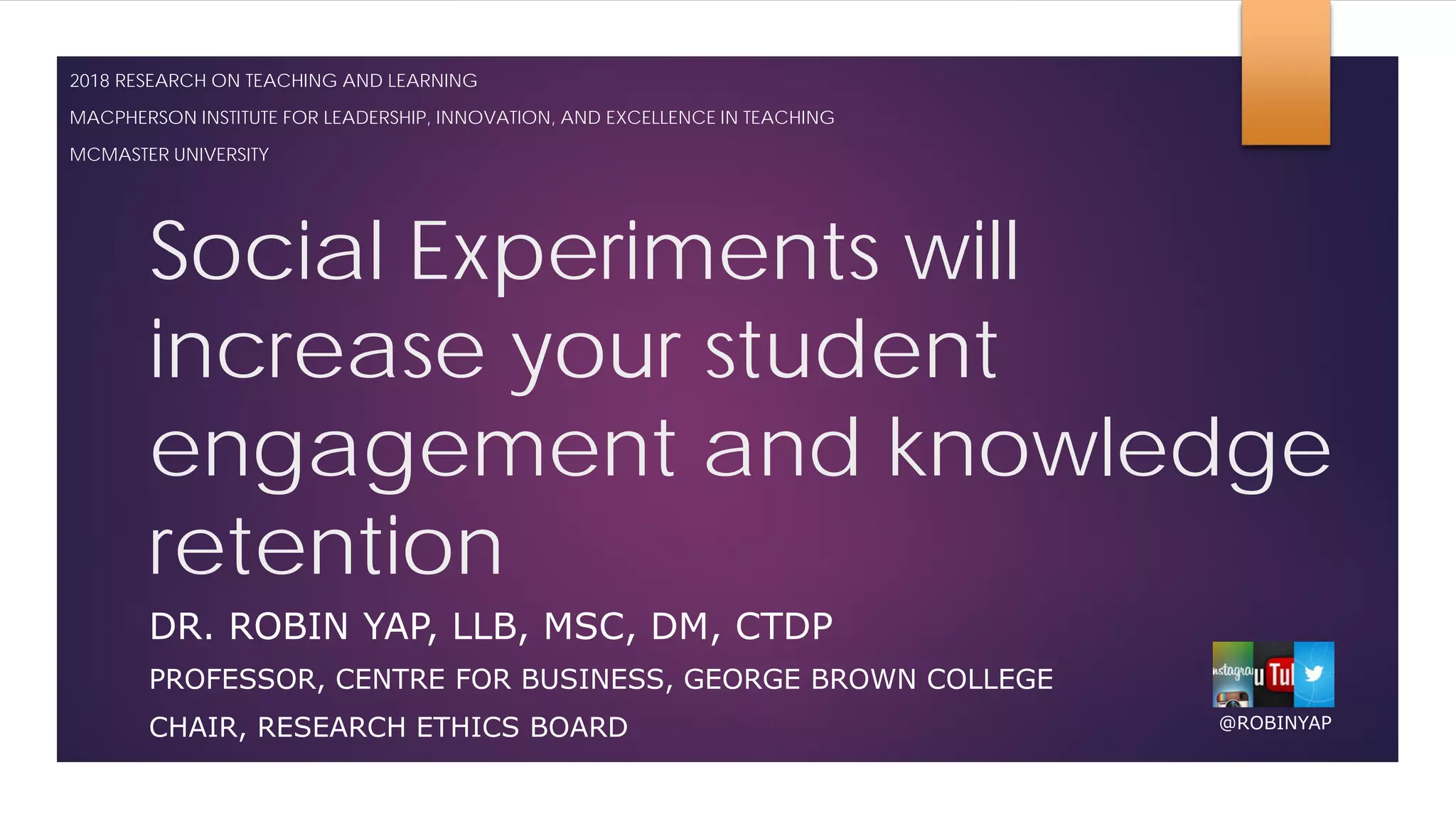 Social Experiments will increase your student engagement | PPT
