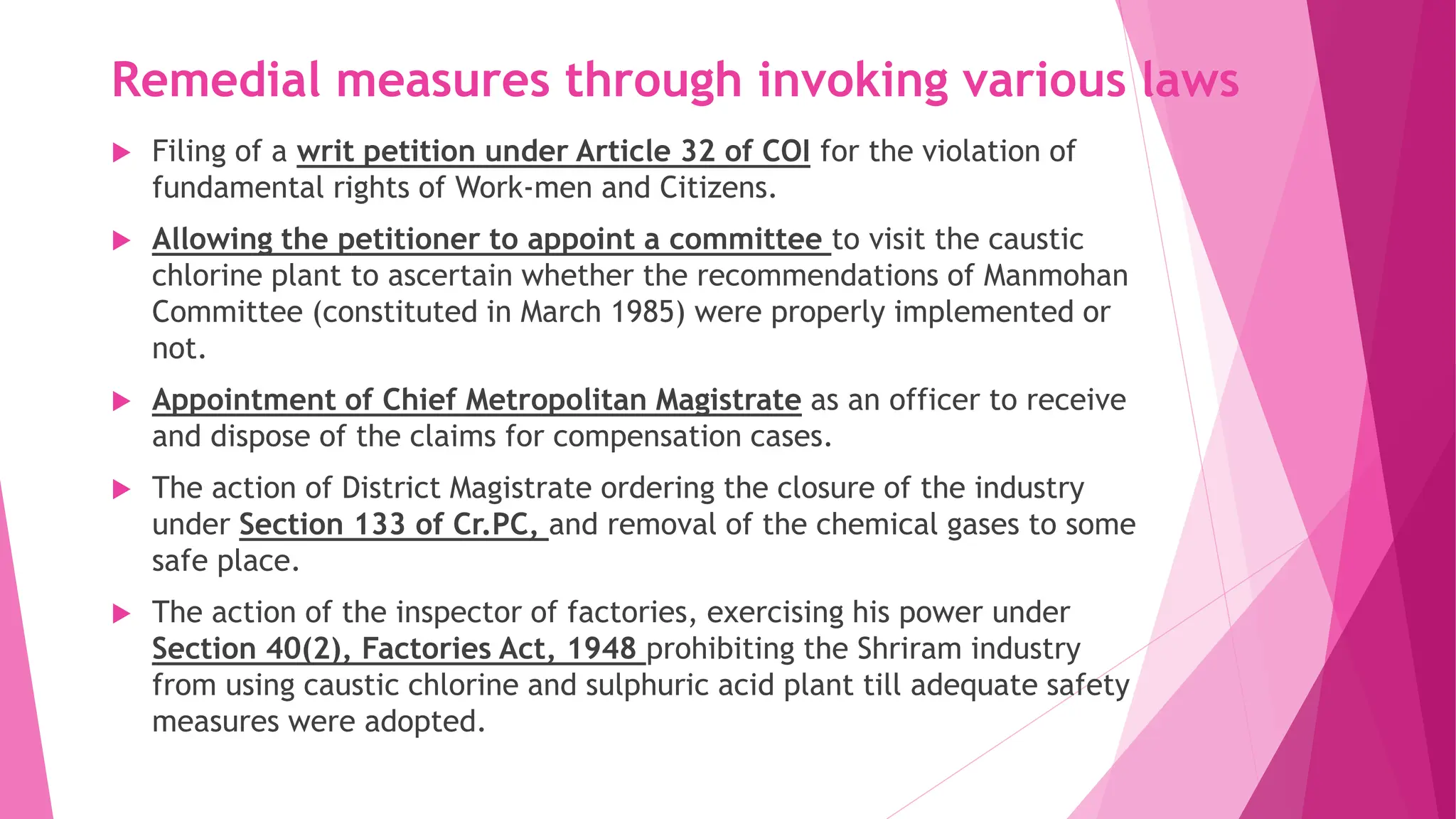 mc mehta case summary in ppt slide show format.pptx | Law