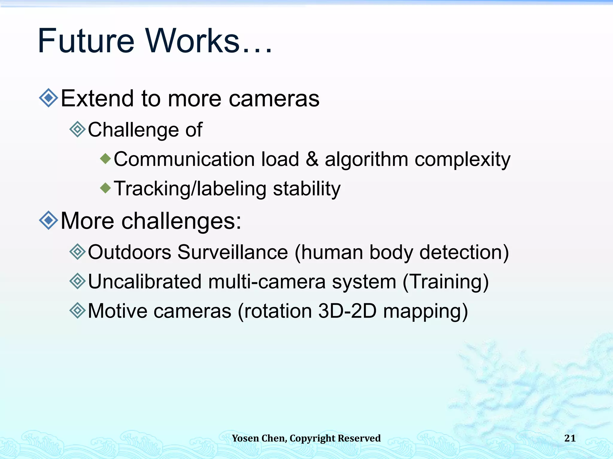 Multi-Camera Multi-Human Tracking System (oral presentation) | PDF