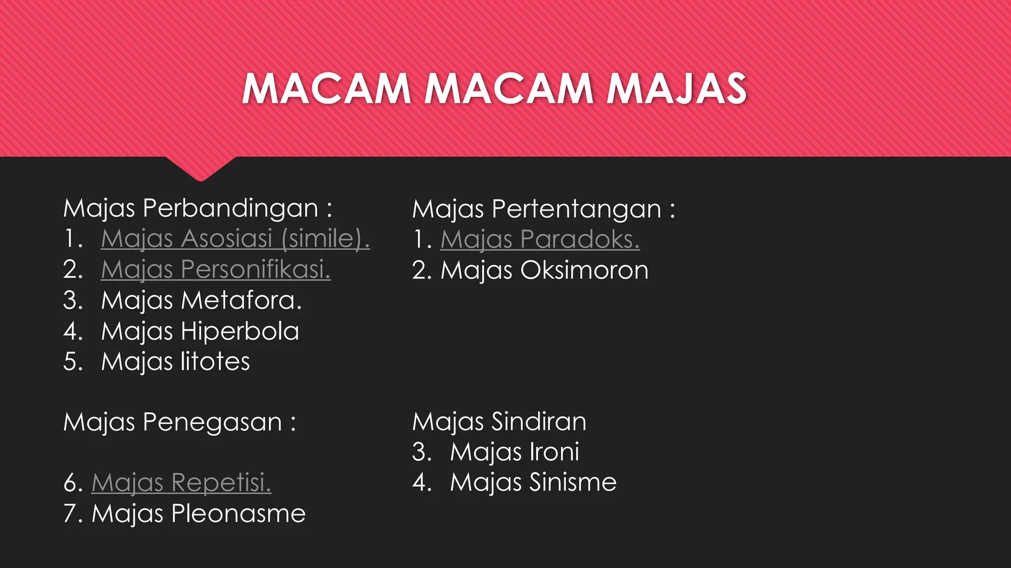 jenis-jenis majas perbandingan, penegasan, dan sindiran | PPTX