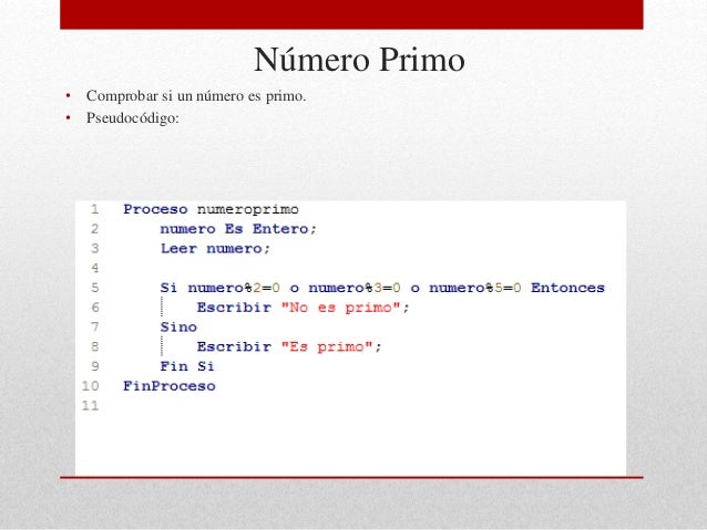 Algoritmo Para Saber Si Un Numero Es Primo Ciencia Y
