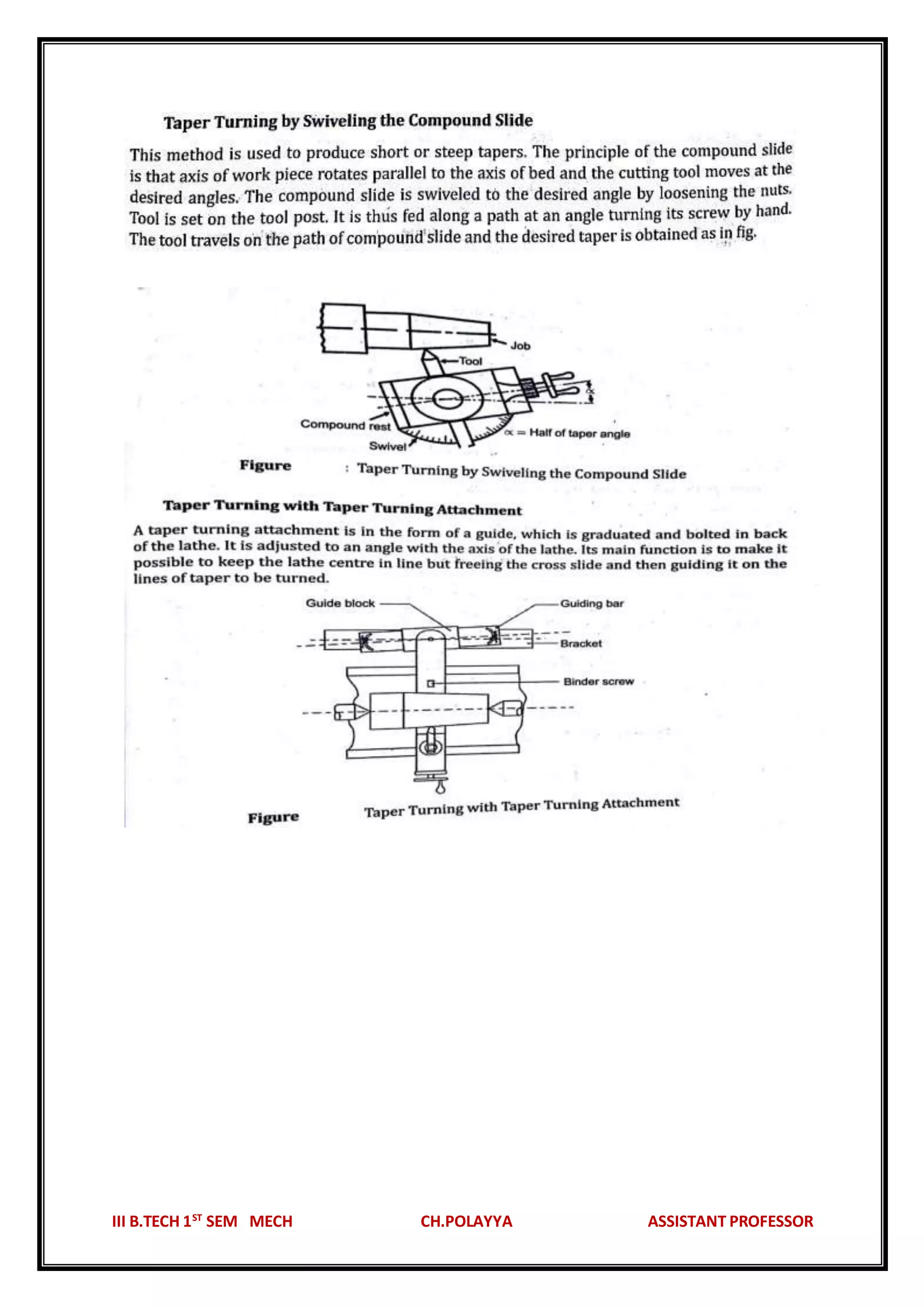 LATHE MACHINE NOTES BY POLAYYA CHINTADA | DOCX