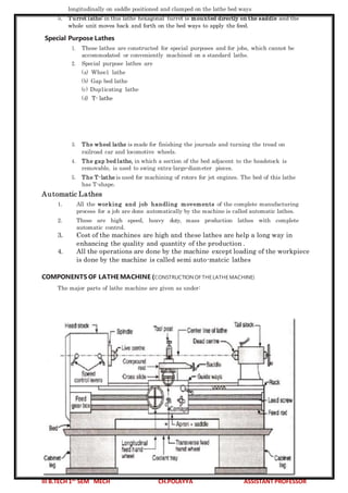 LATHE MACHINE NOTES BY POLAYYA CHINTADA | DOCX