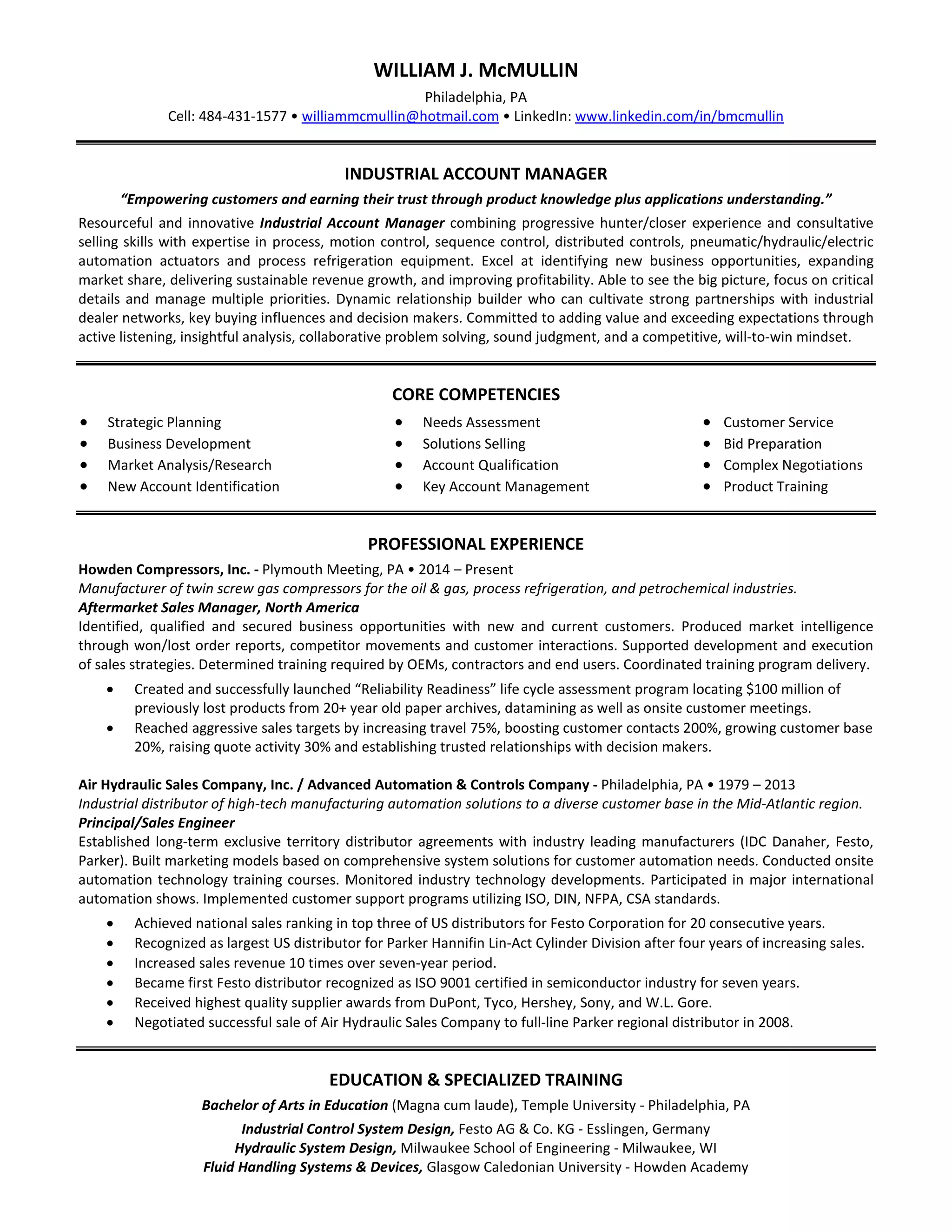 William J McMullin Resume | PDF