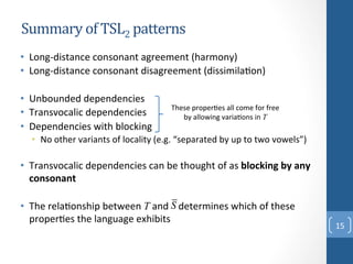 Long-distance phonotactics as Tier-based Strictly 2-Local languages | PPT