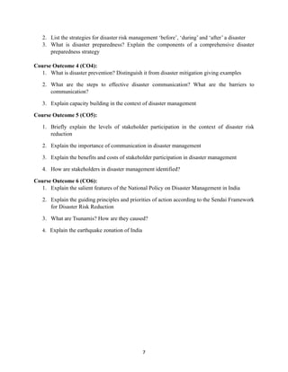 Mcn301 disaster management-syllabus (1) | PDF