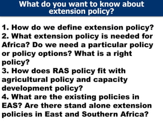 EXTENSION POLICY: LESSONS FROM MEAS EXPERIENCE | PPTX