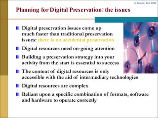 Simon Tanner -Digital Preservation MCN 2009 | PPT