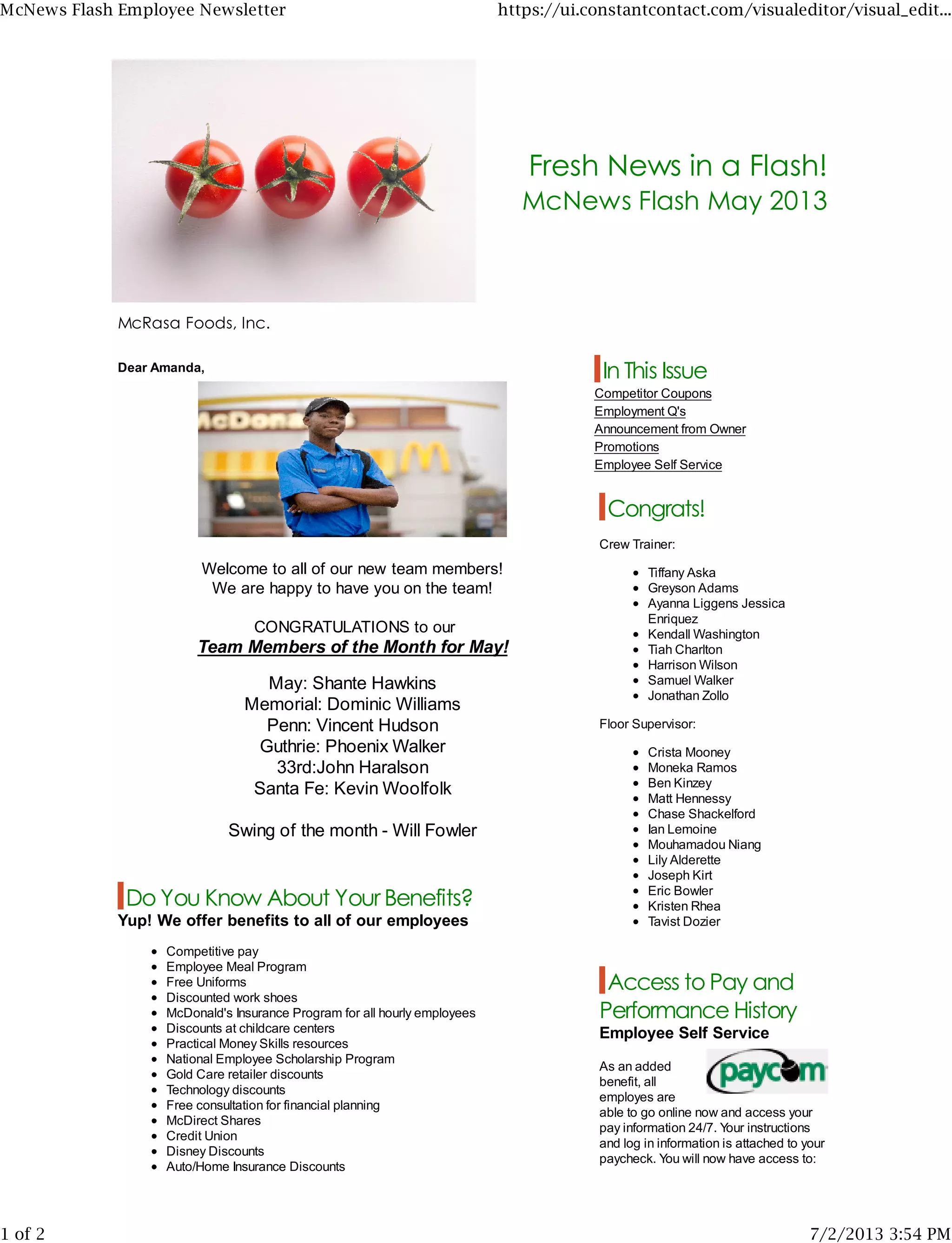 Fresh News in a Flash Newsletter | PDF