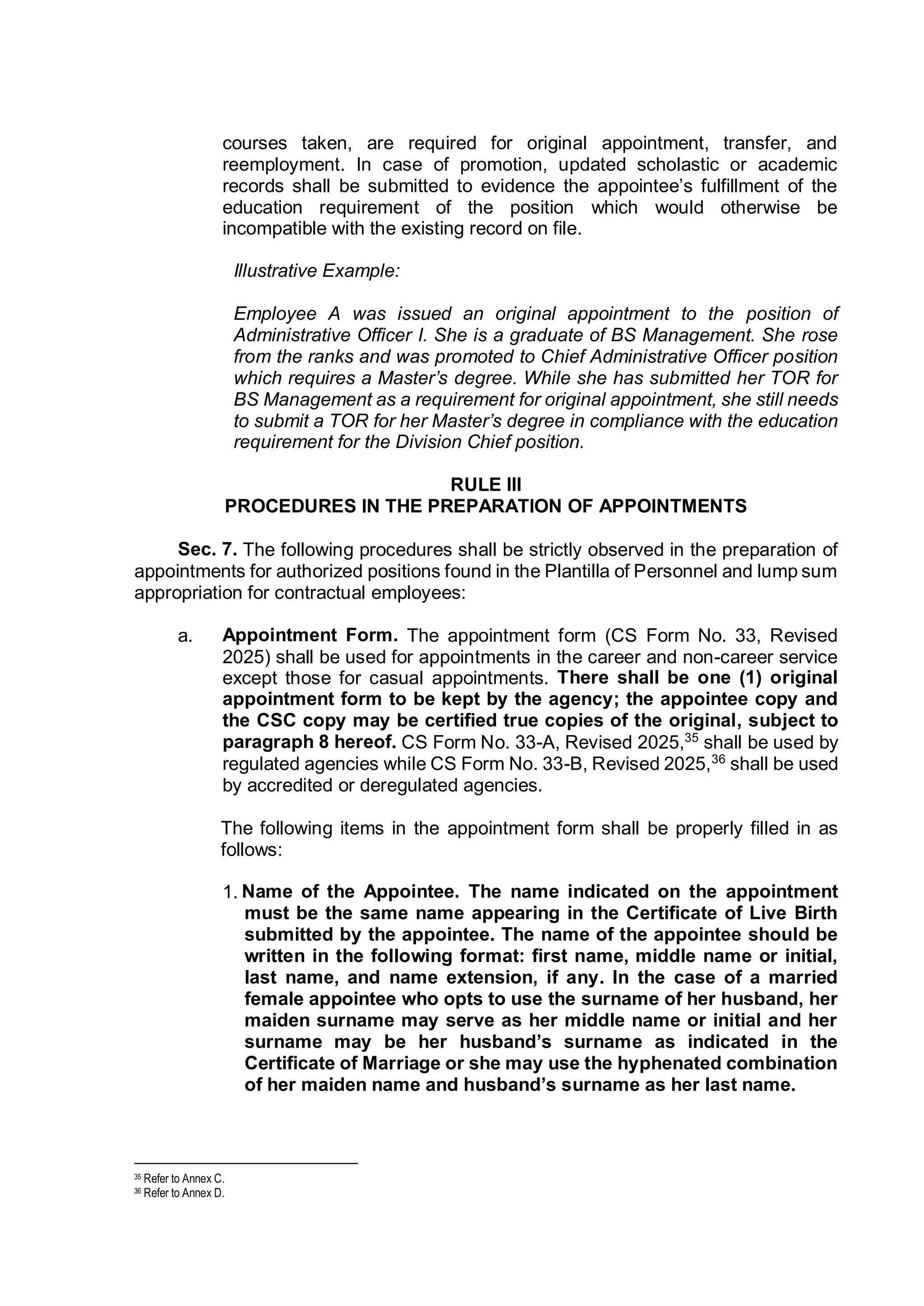MC No. 08 s. 2025 of the CSC Omnibus Rules on Appointments and Other HR ...