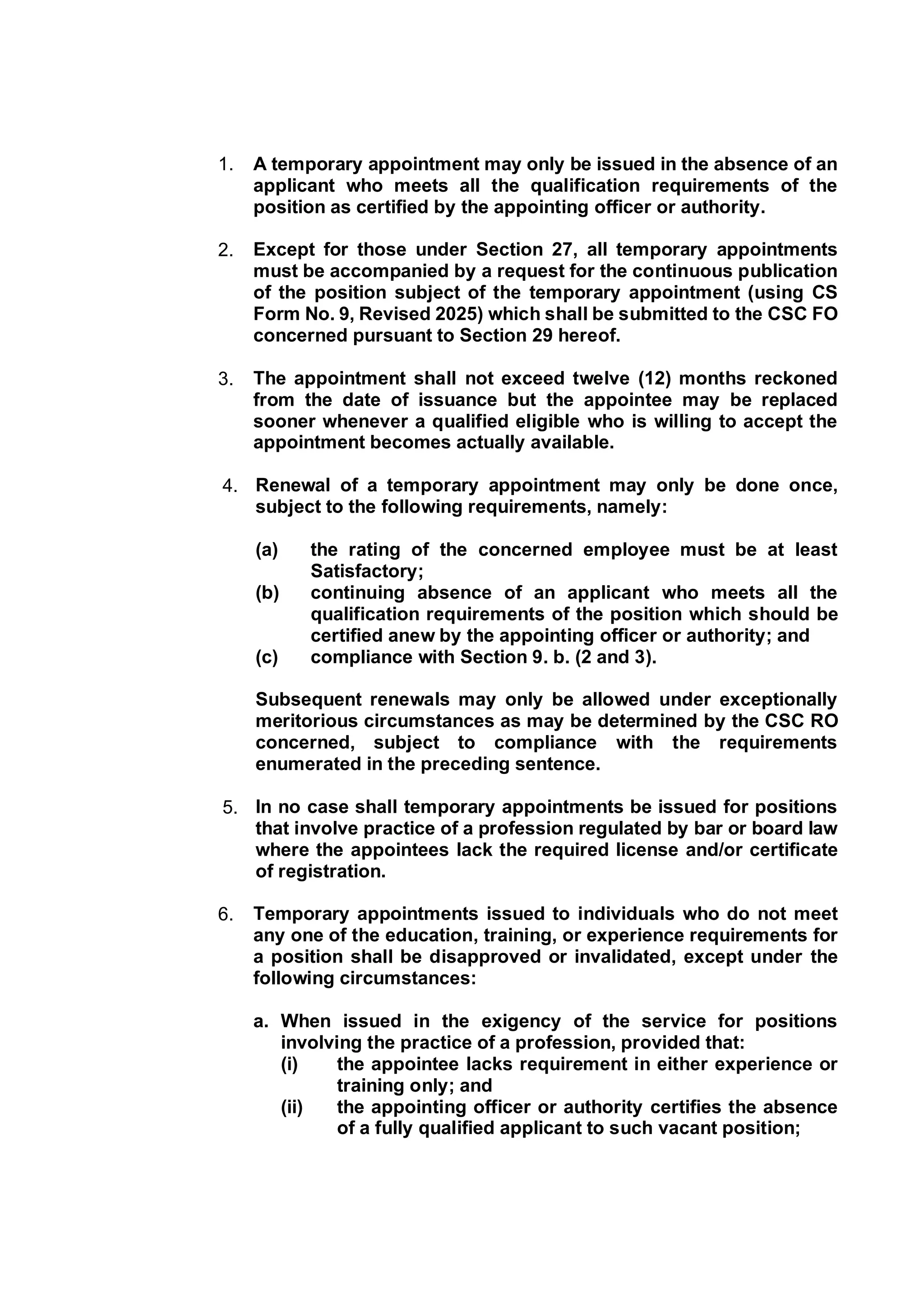 MC No. 08 s. 2025 of the CSC Omnibus Rules on Appointments and Other HR ...