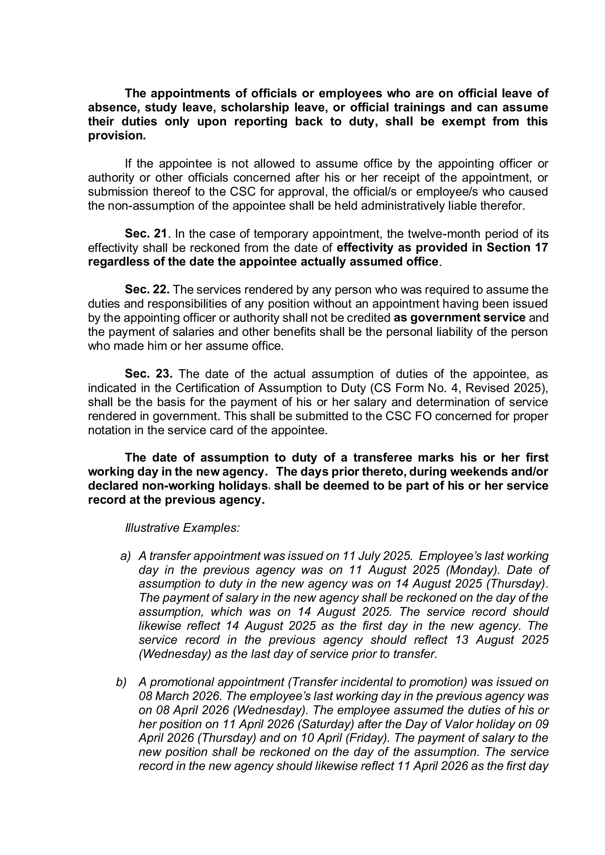 MC No. 08 s. 2025 of the CSC Omnibus Rules on Appointments and Other HR ...