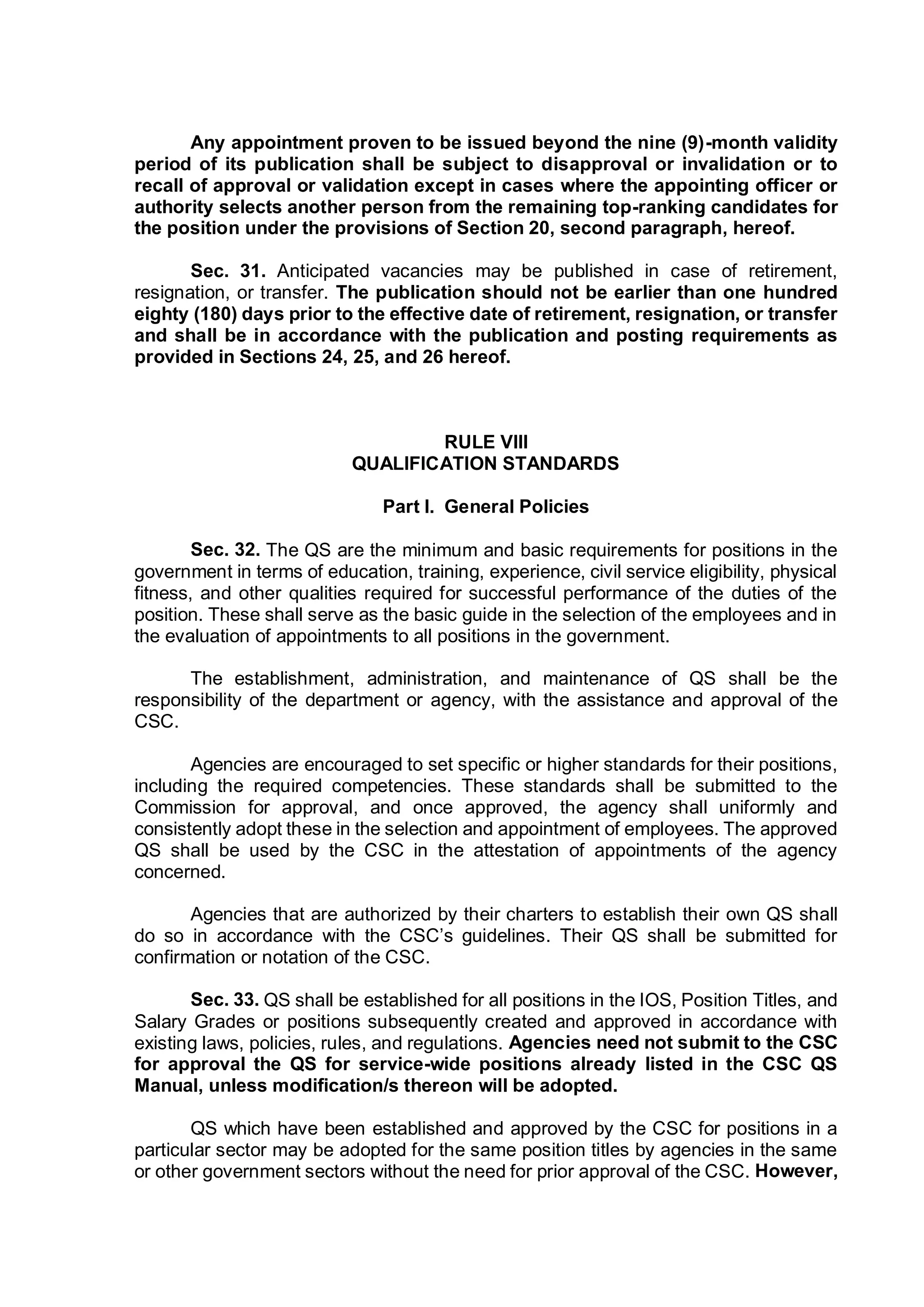 MC No. 08 s. 2025 of the CSC Omnibus Rules on Appointments and Other HR ...