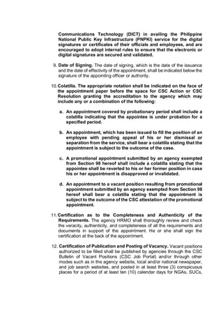 MC No. 08 s. 2025 of the CSC Omnibus Rules on Appointments and Other HR ...