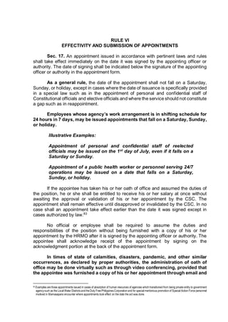 MC No. 08 s. 2025 of the CSC Omnibus Rules on Appointments and Other HR ...