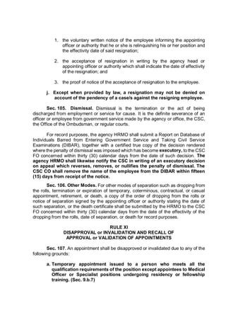 MC No. 08 s. 2025 of the CSC Omnibus Rules on Appointments and Other HR ...