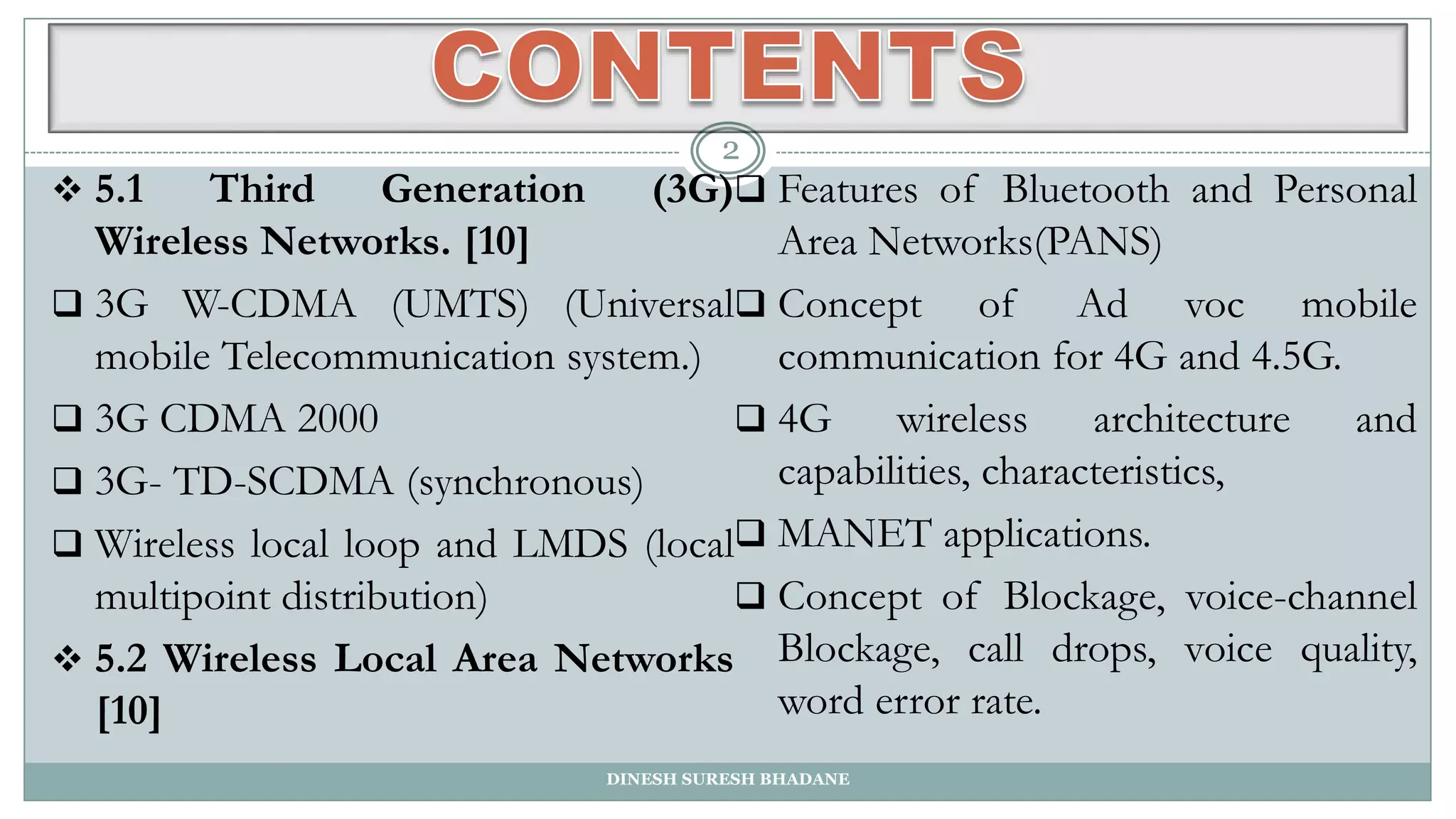 MODERN WIRELESS NETWORKS | PPT