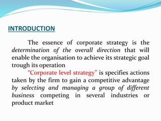 corporate level strategies | PPTX